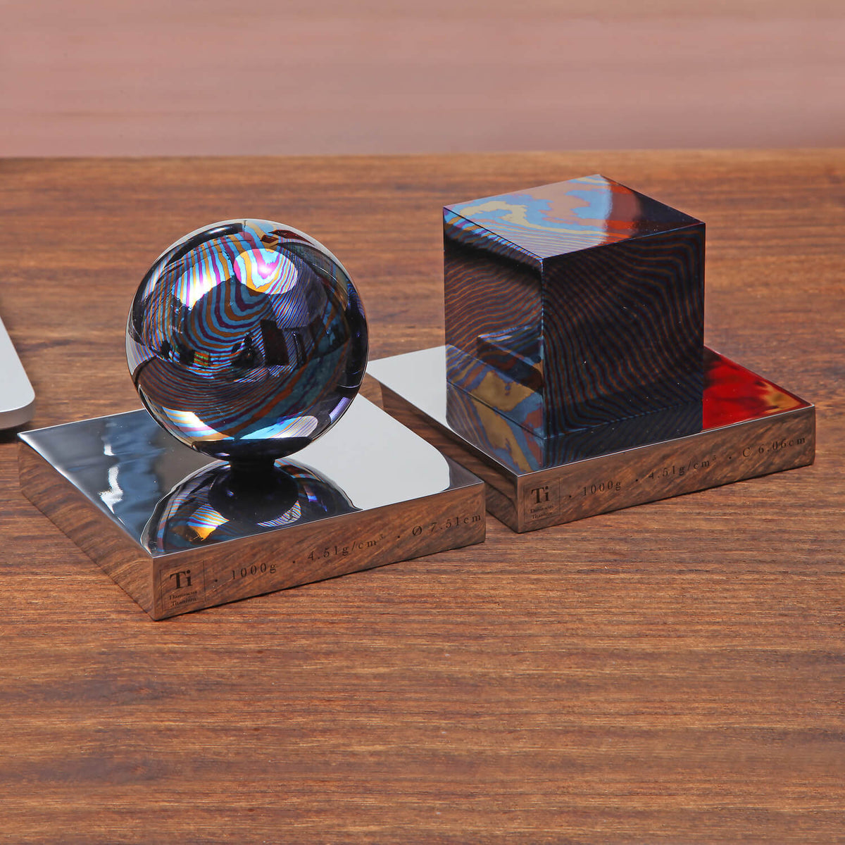 Solid Kilogram Damascus Titanium Sphere - Kranite