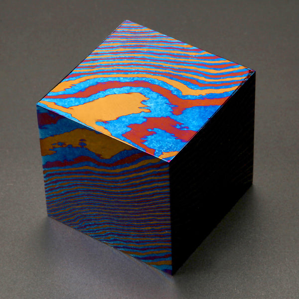 Trance Solid Damascus Titanium Cubes - Kranite