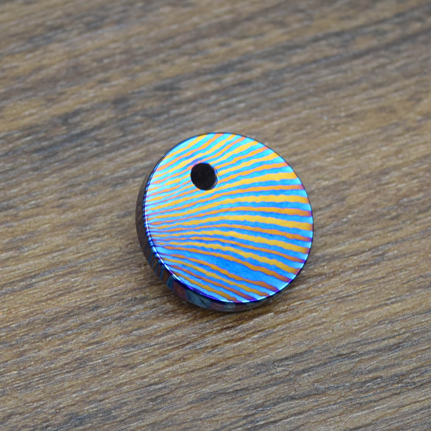 Damascus Titanium Keychain - Kranite