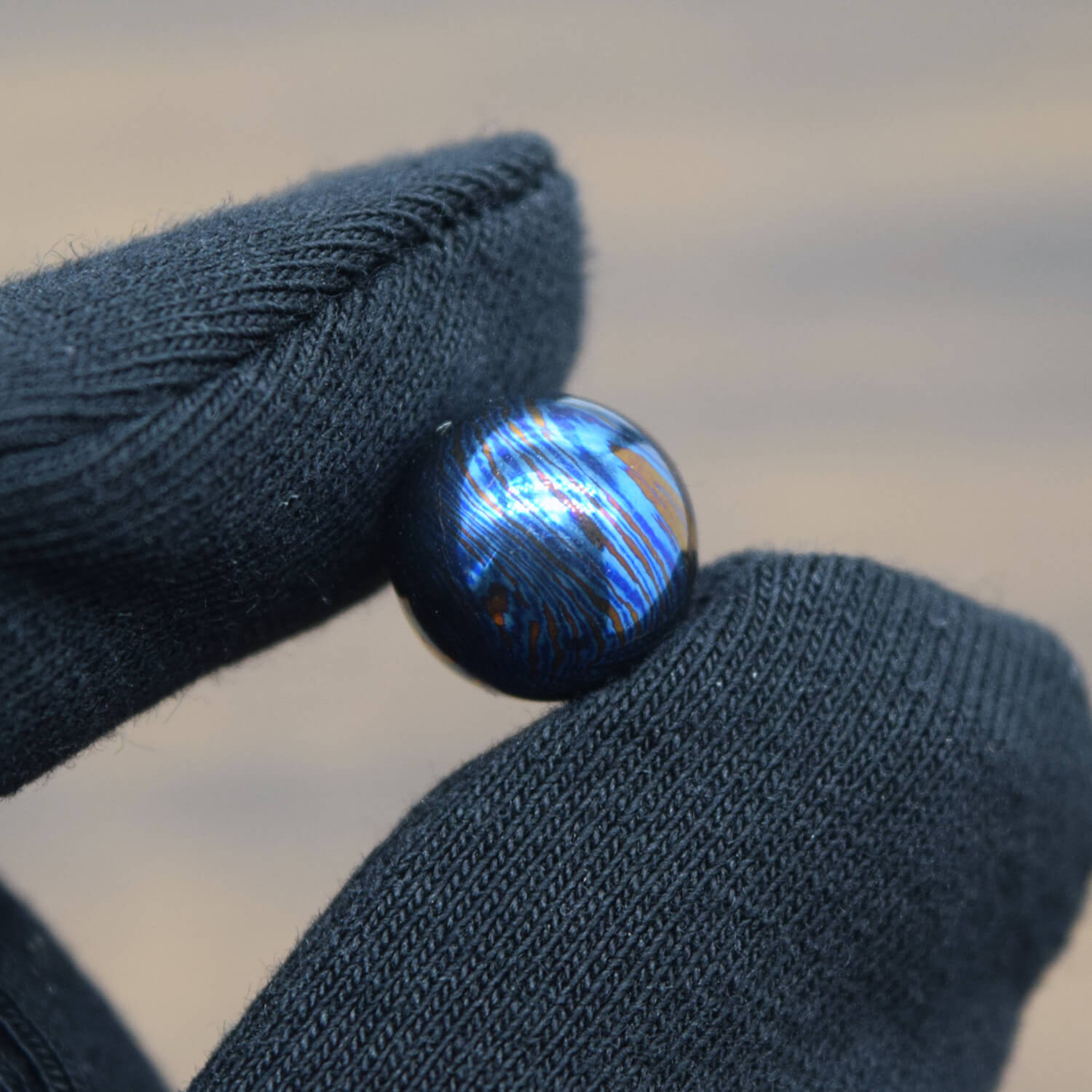 MINI Damascus Titanium Sphere // 10mm - Kranite