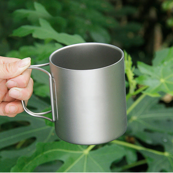 Titanium Double-Walled Mug 15oz w/handle - Kranite