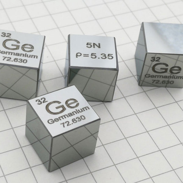 Solid Germanium Polished Density Cube 10mm - 72.7g - Kranite