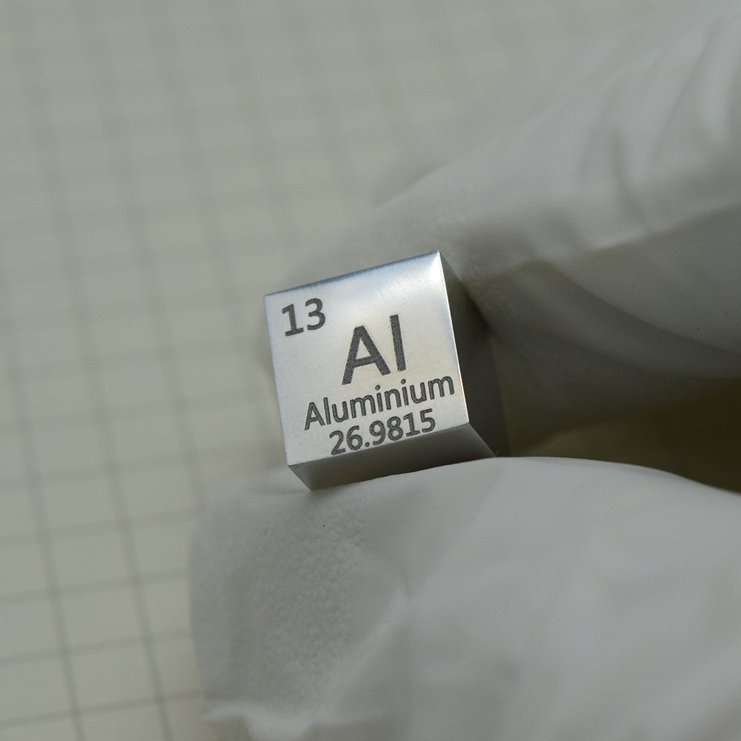 Solid Aluminum Polished Density Cube 10mm - 2.7g - Kranite