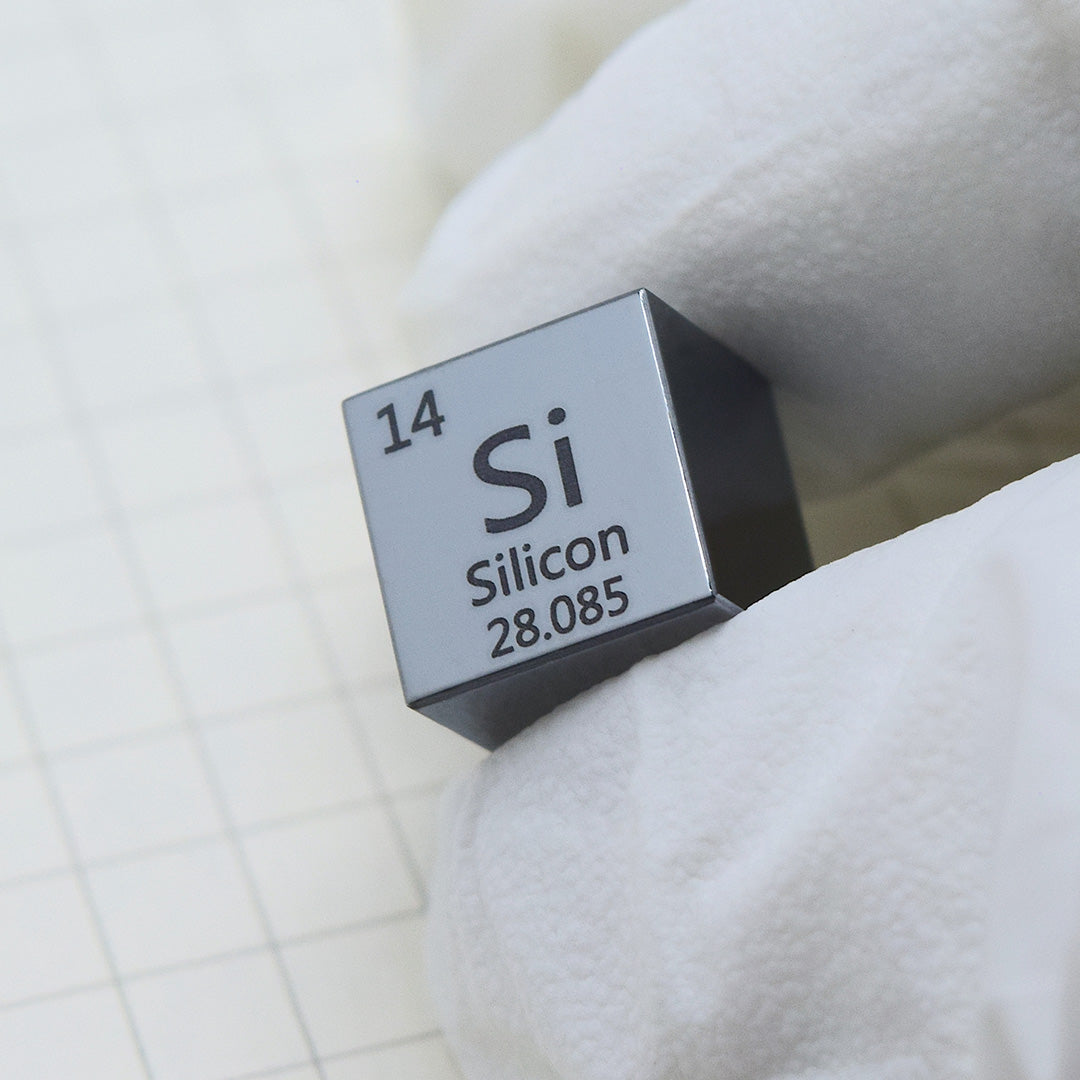 Solid Silicon Polished Density Cube 10mm - 2.33g - Kranite