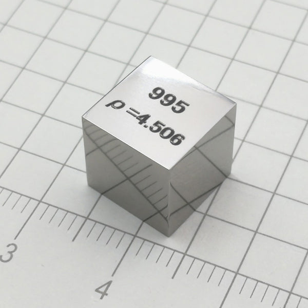 Solid Titanium Polished Density Cube 10mm - 4.5g - Kranite