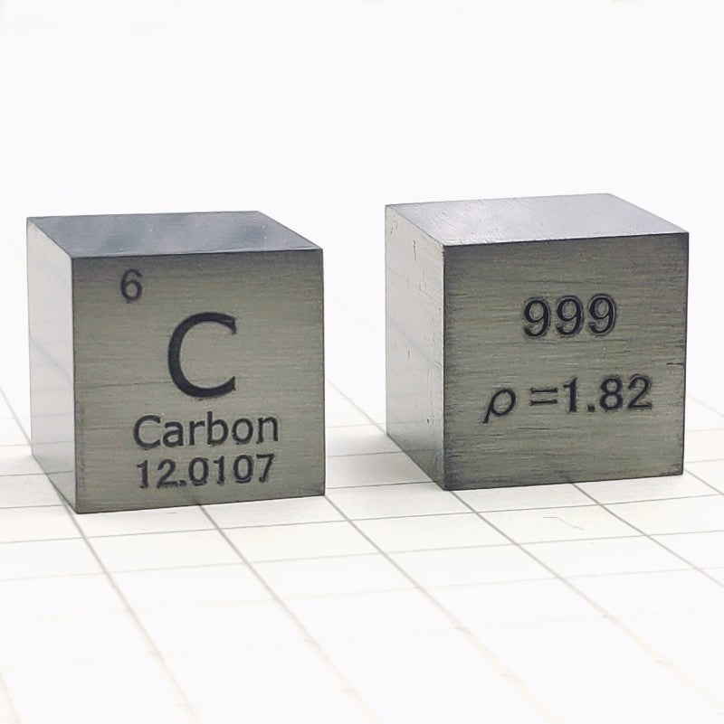 Solid Carbon Polished Density Cube 10mm - 1.82g - Kranite