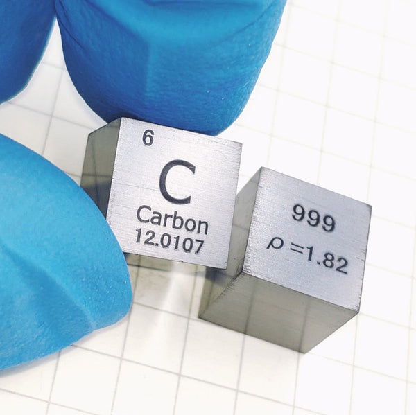 Solid Carbon Polished Density Cube 10mm - 1.82g - Kranite